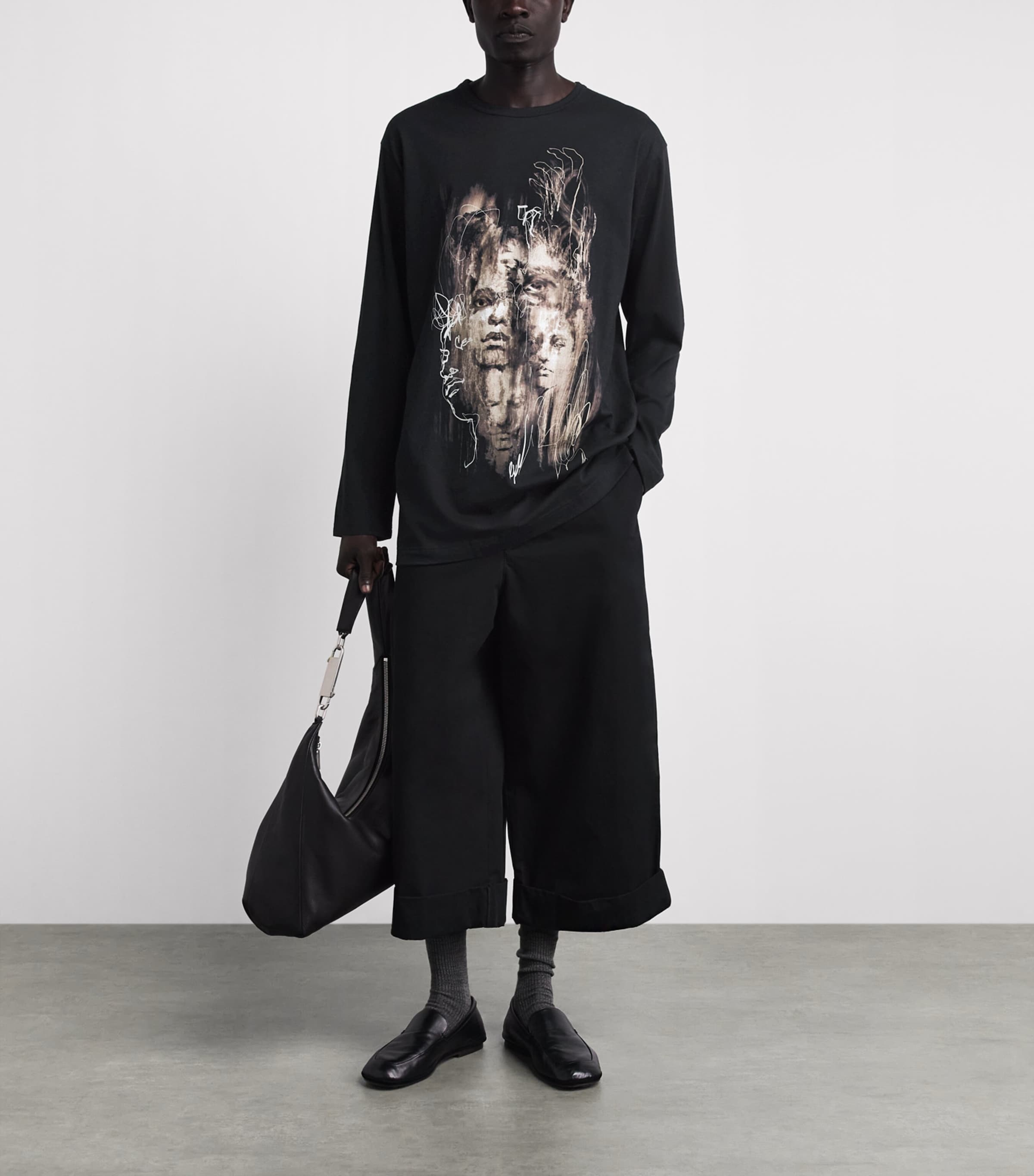 YOHJI YAMAMOTO cotton printed long-sleeve t-shirt