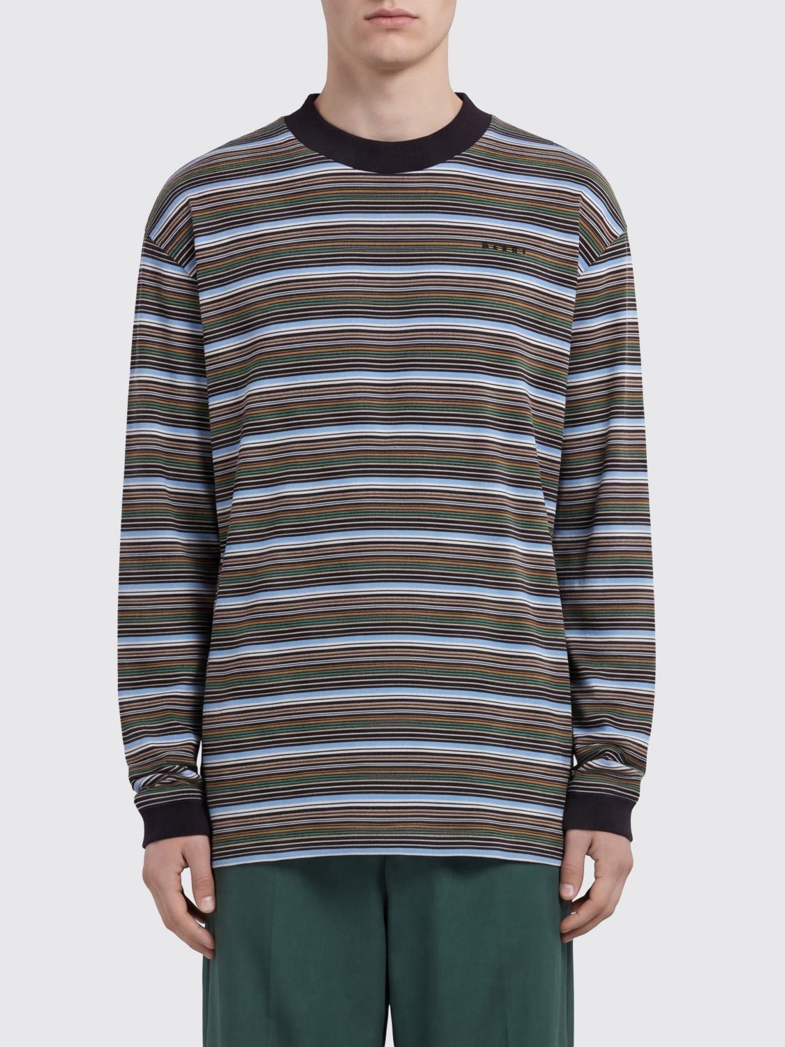MARNI striped long-sleeved cotton t-shirt