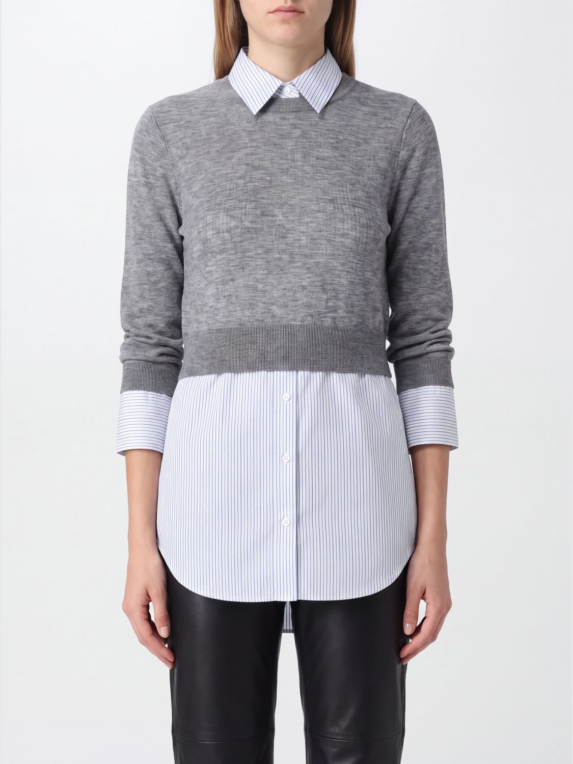 ALEXANDER WANG Alexander Wang Slim Fit Bi-Double Layer Shirt in Wool and Cotton