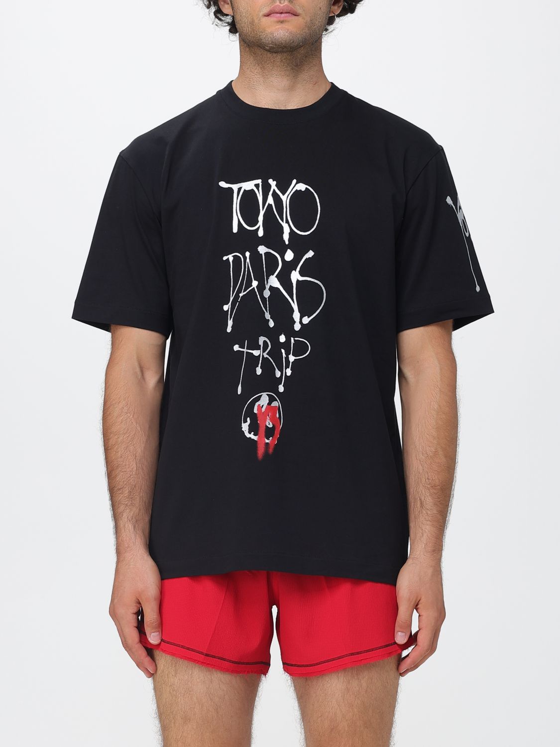Y3 dropped shoulder bci cotton t-shirt with a graphic print