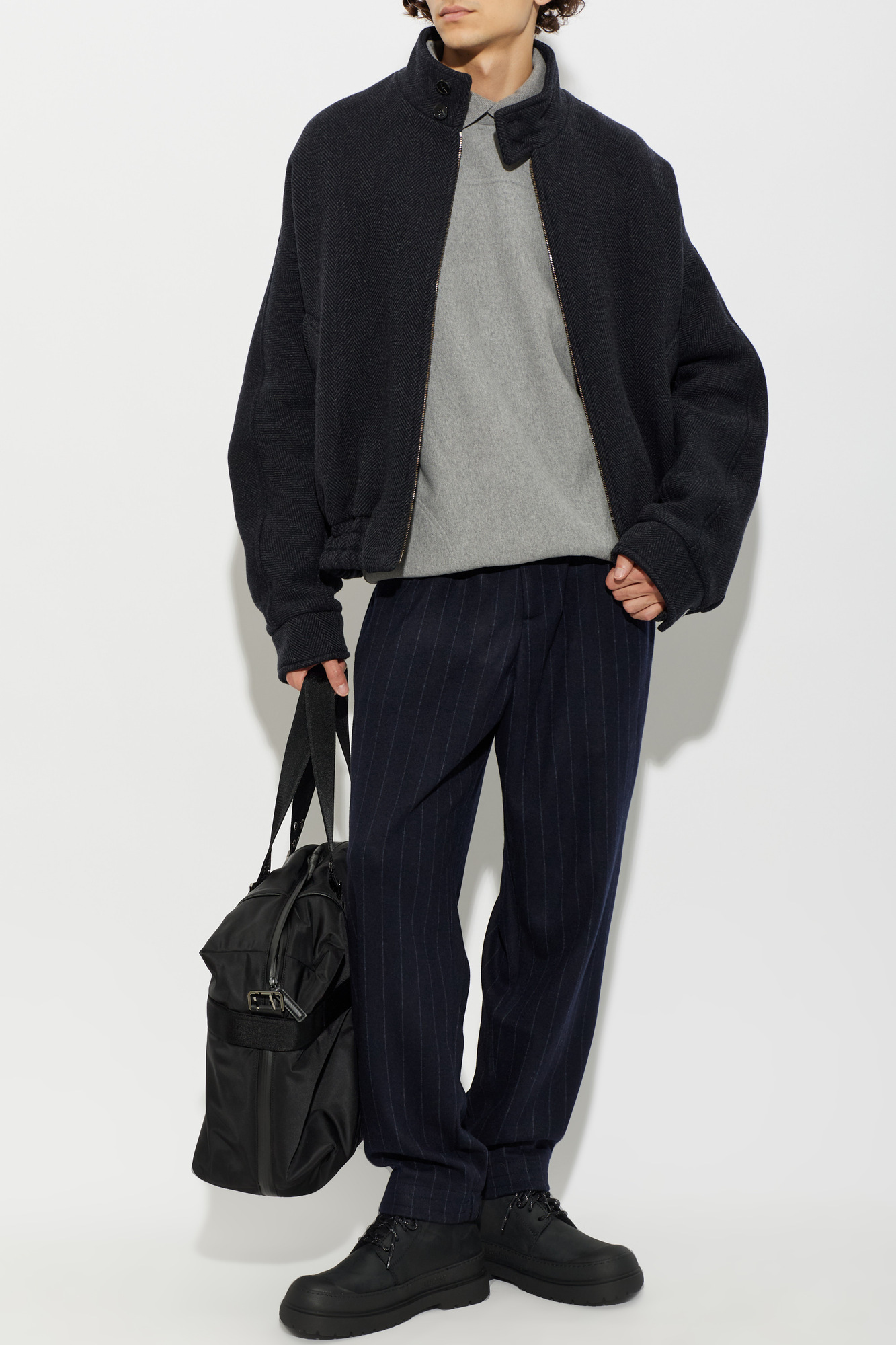 DARKPARK DARKPARK Herringbone Wool Bomber Jacket