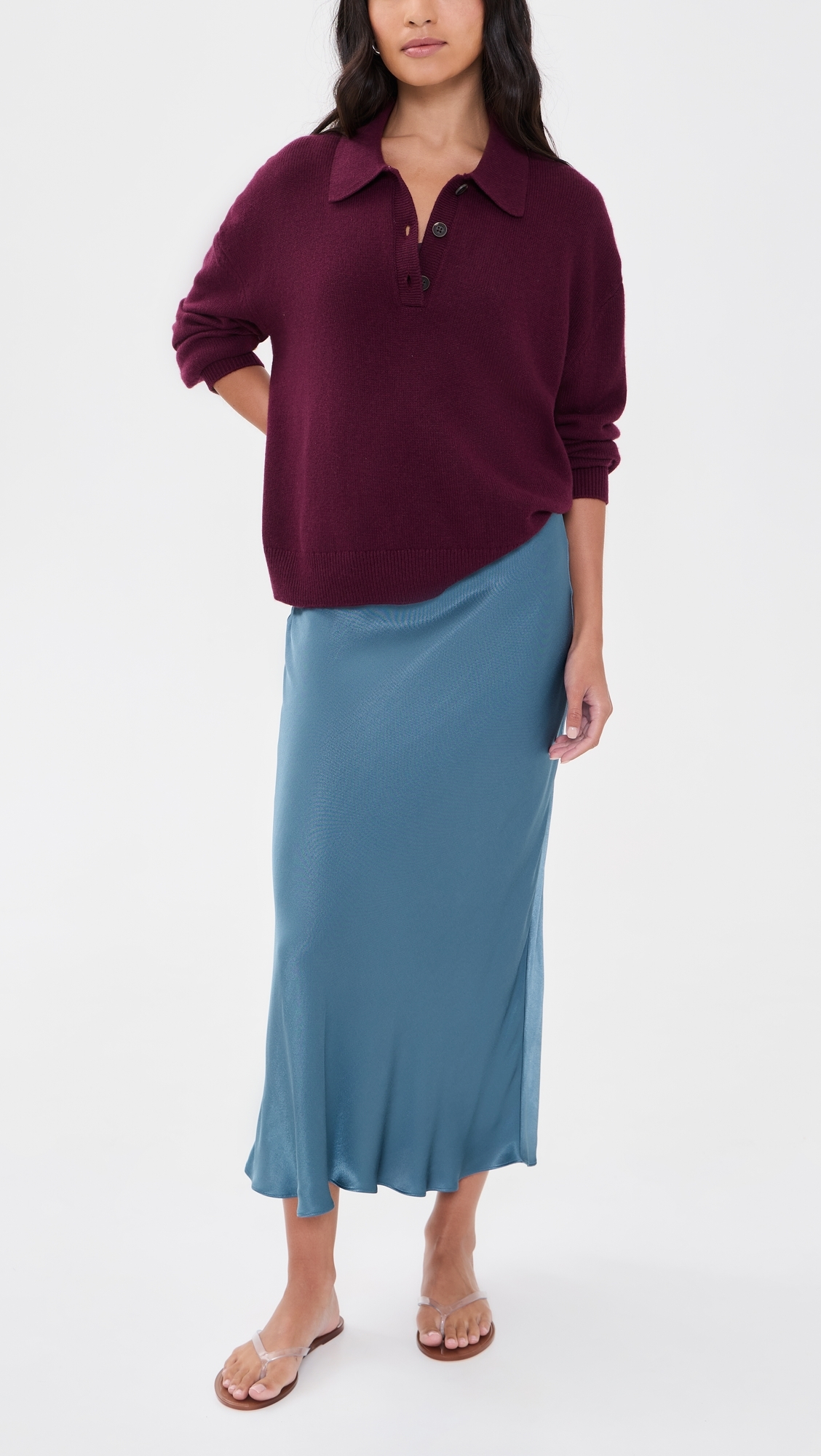 RAILS RAILS Anya Satin Midi Skirt
