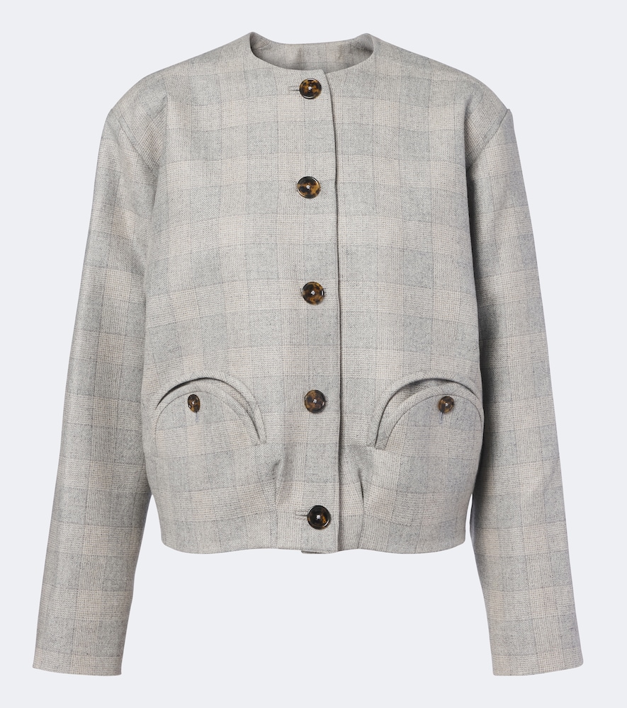 BLAZÉ MILANO Blaze Milano Checked Wool, Silk, and Cashmere Jacket