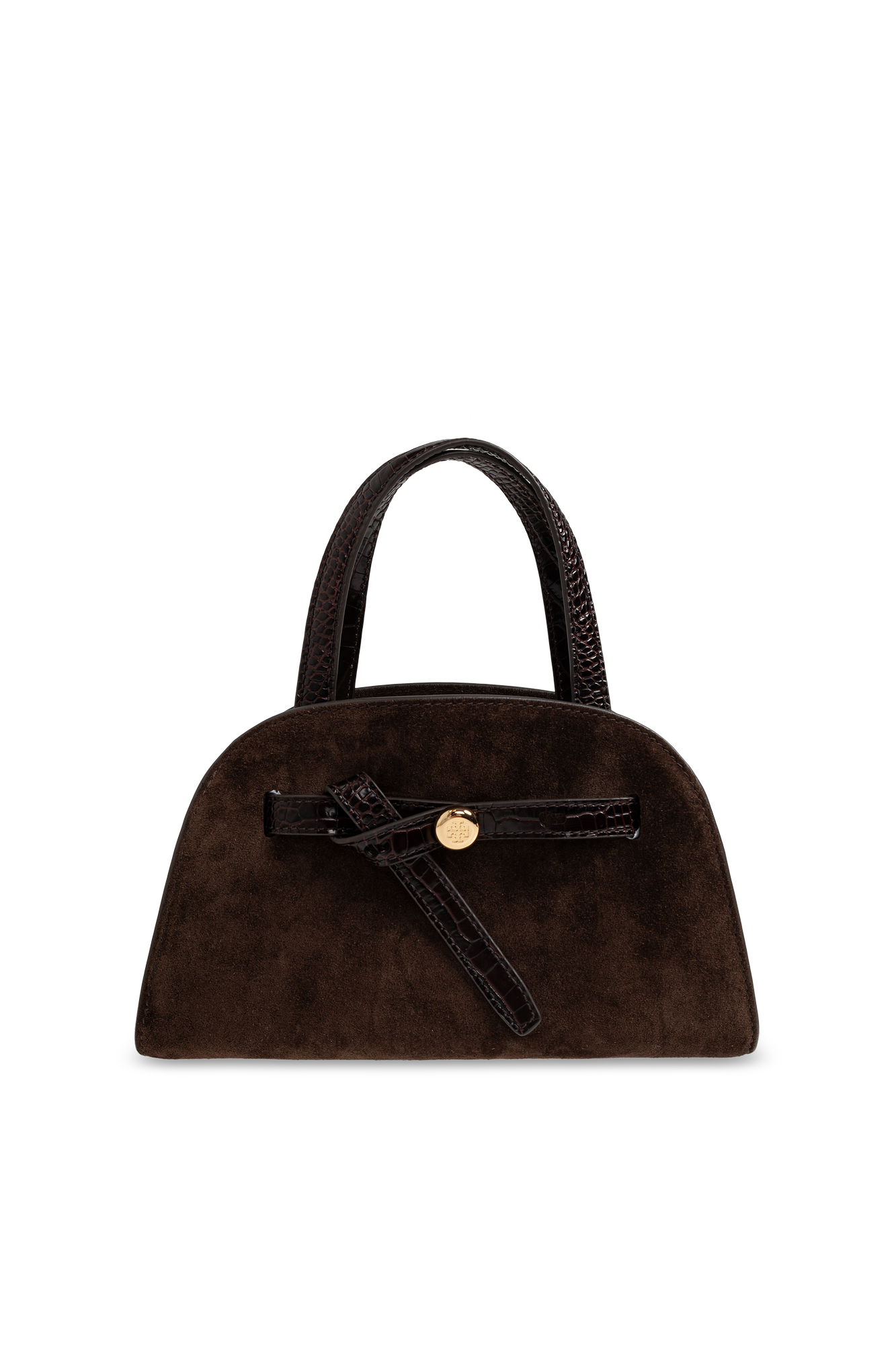 MAX MARA Small Suede Holdall Tote Bag with Removable Shoulder Strap