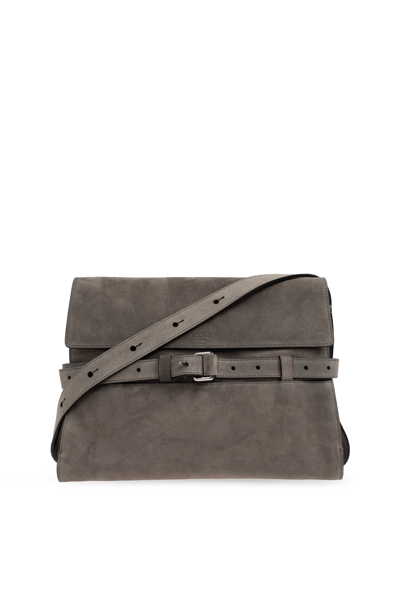 MOSCHINO Moschino "TIE ME" Suede Shoulder Bag