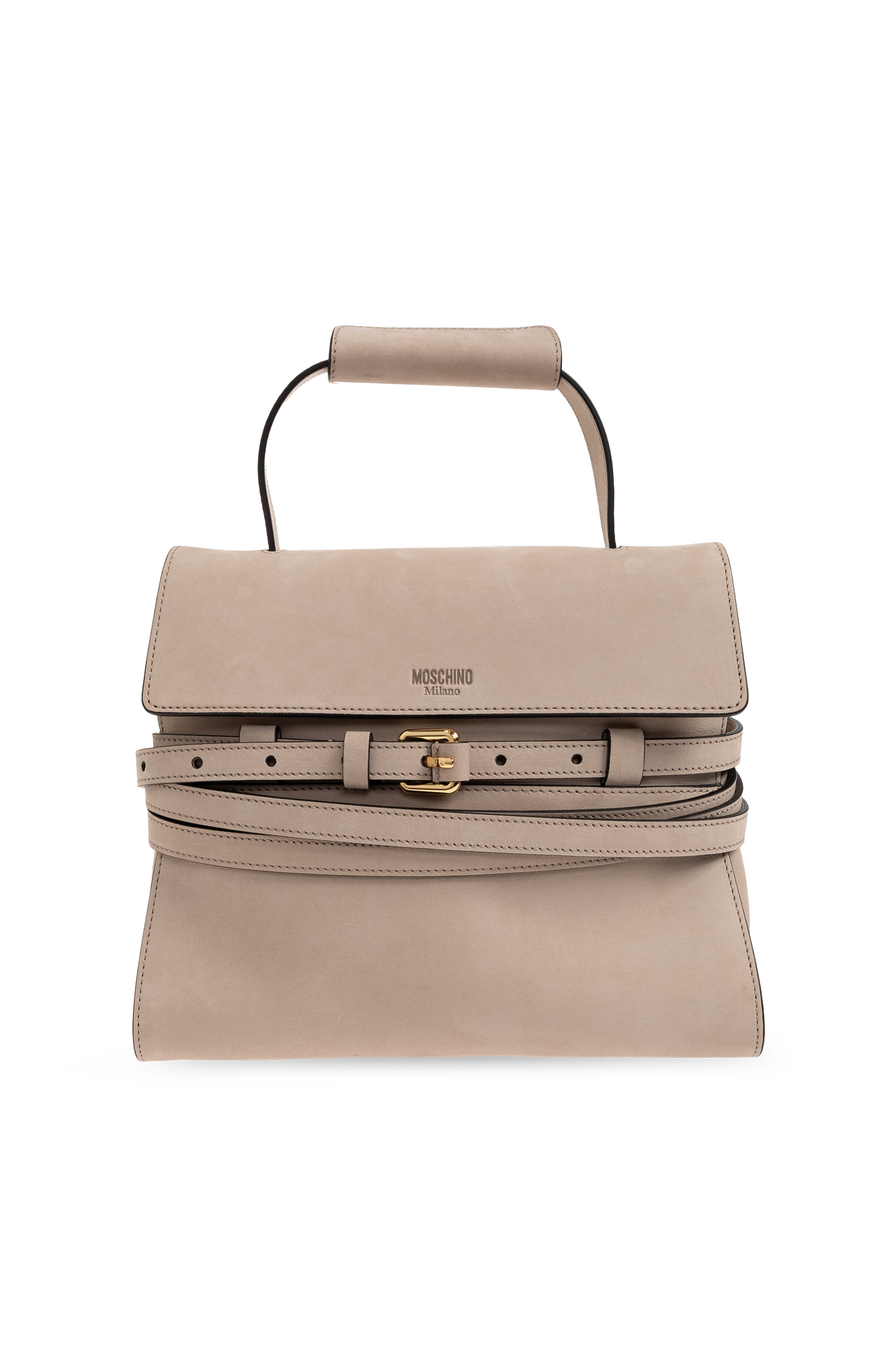 MOSCHINO Moschino "Tie Me" Suede Top Handle Bag