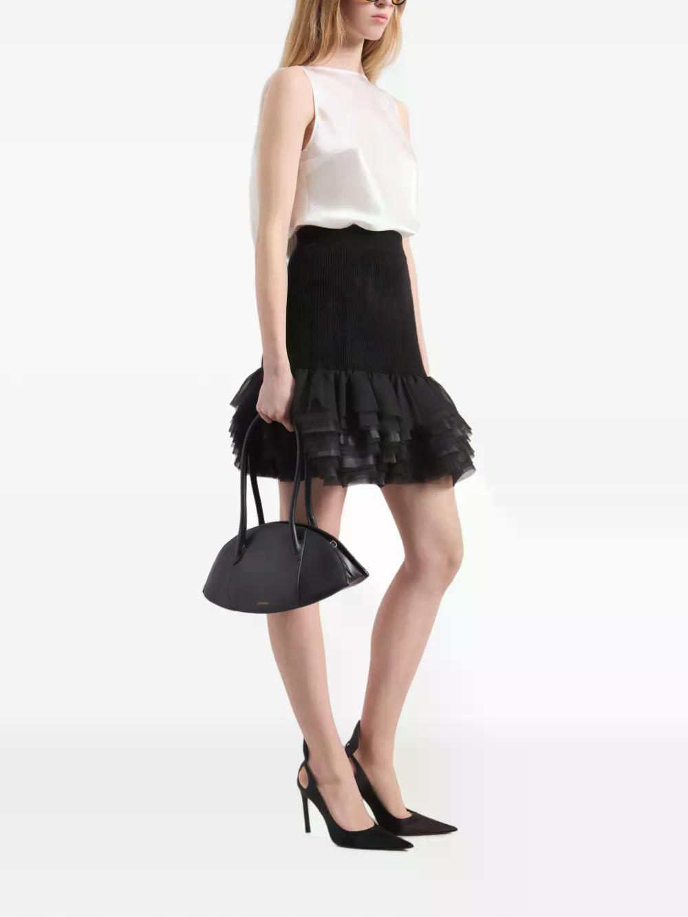 NINA RICCI Nina Ricci Ruffled Ribbed-Knit Skirt
