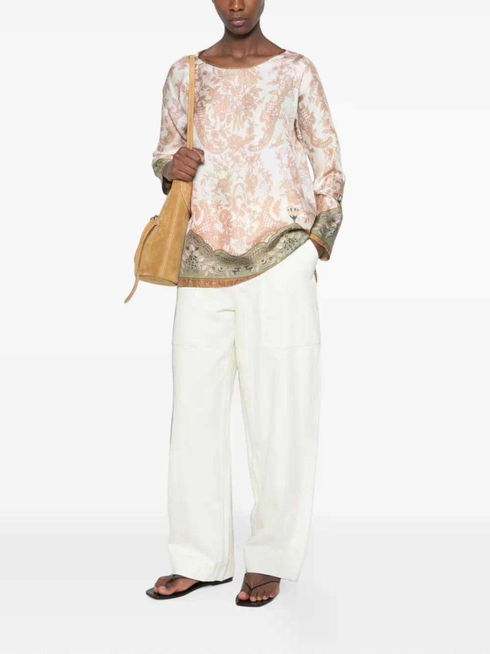 PIERRE-LOUIS MASCIA Pierre-Louis Mascia Floral-Print Silk-Blend Blouse