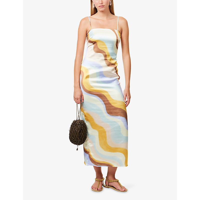 4TH & RECKLESS 4th & Reckless Serra Graphic-Pattern Satin Maxi Dress