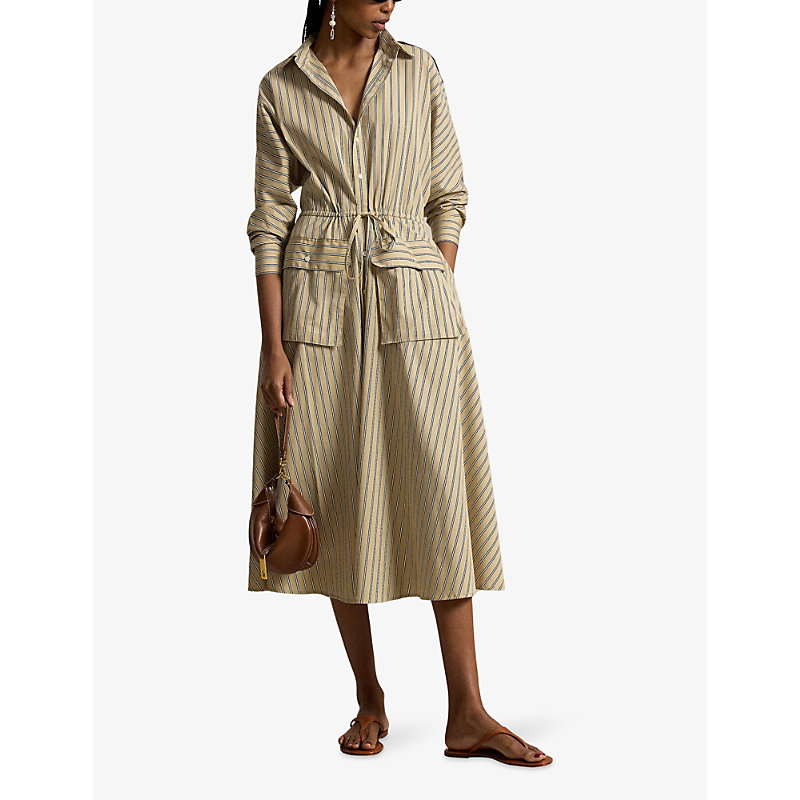 POLO RALPH LAUREN Polo Ralph Lauren Striped Cotton Shirt Midi Dress