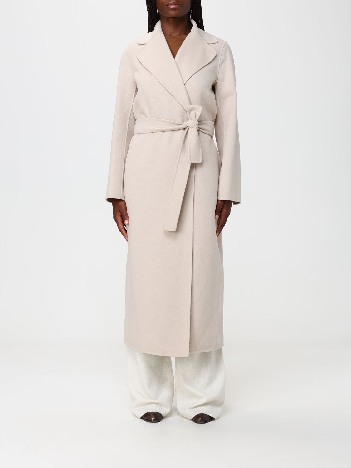 MAX MARA 'S Max Mara Long Belted Wool Robe Coat
