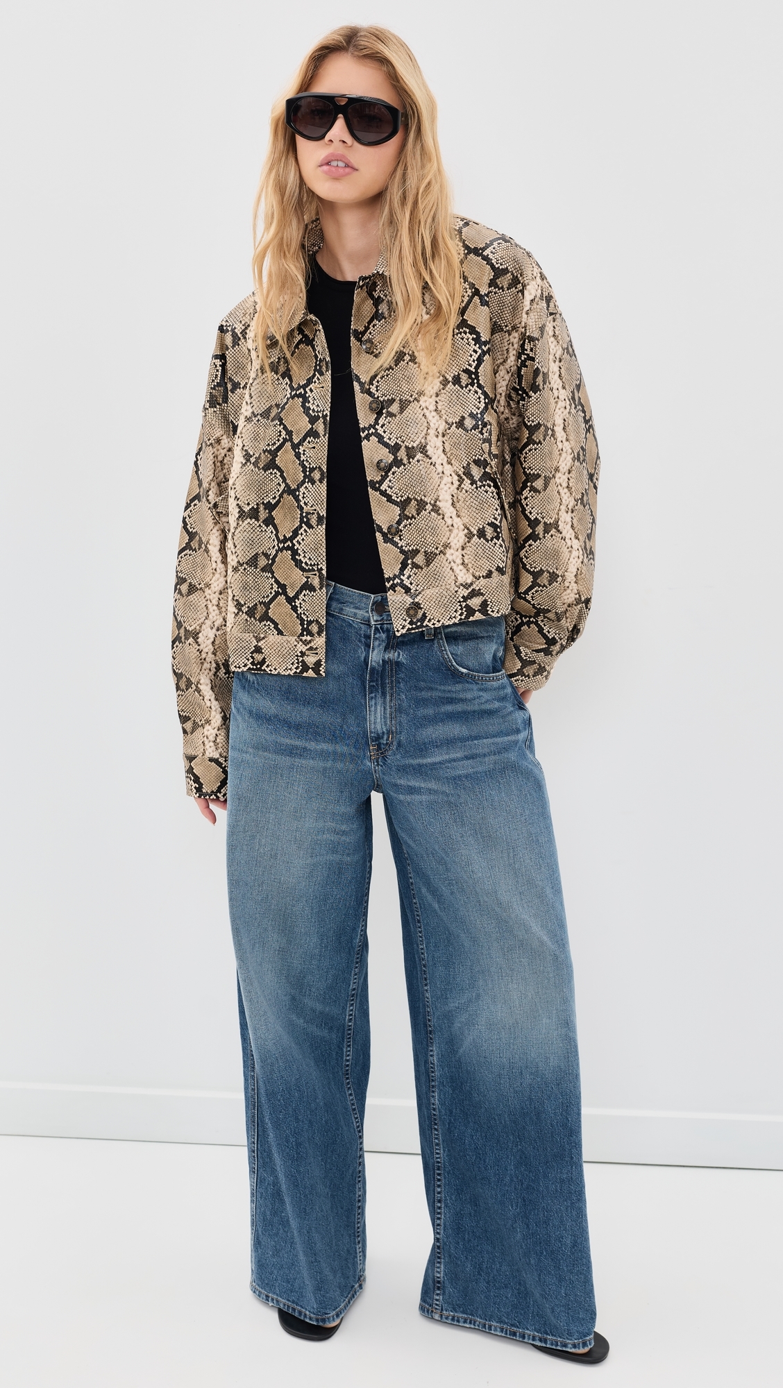 LIONESS Lioness Angel Jacket - Snake-Embossed Faux Leather