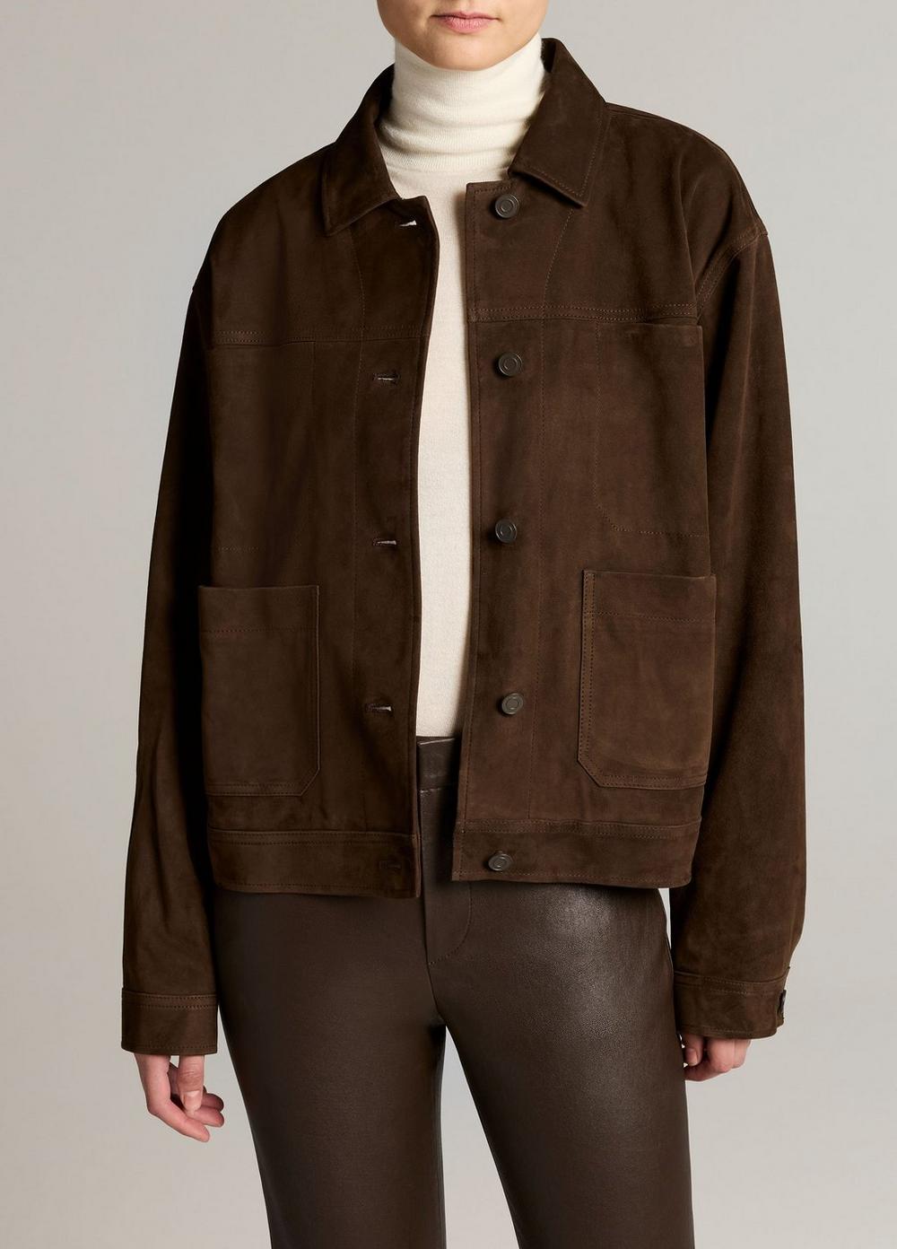 VINCE Vince Suede Trucker Jacket