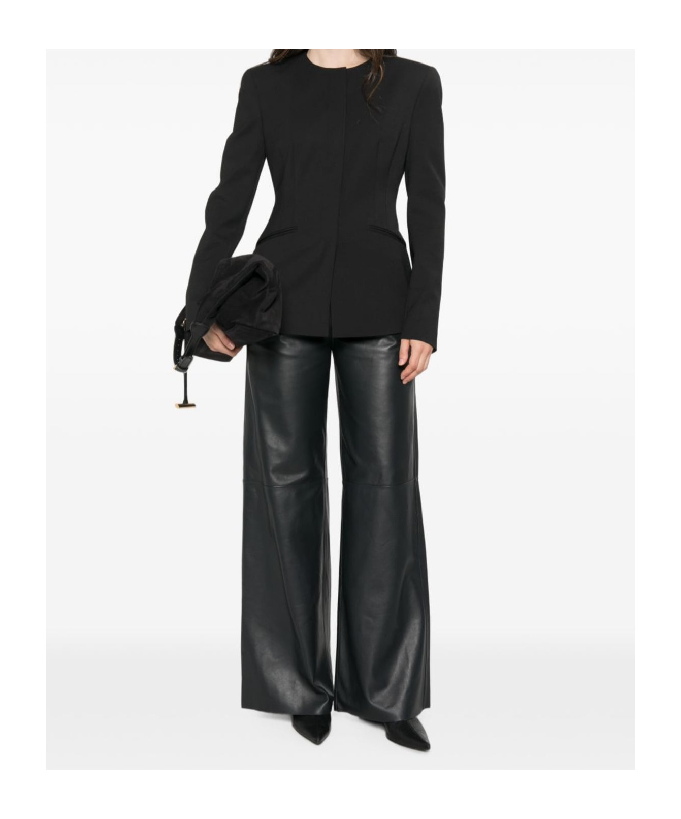 FORTE_FORTE Forte Forte Wide-Leg Leather Trousers