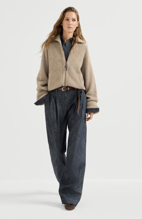 BRUNELLO CUCINELLI Brunello Cucinelli Sparkling Wide Leg Trousers with Monili