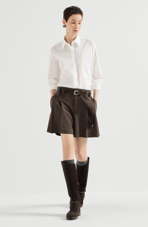 BRUNELLO CUCINELLI Brunello Cucinelli Tropical Luxury Wool Formal Shorts with Monili Detailing