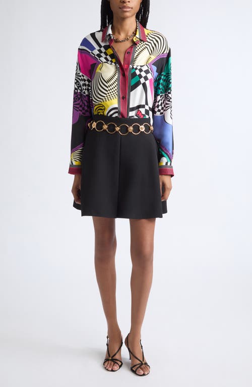VERSACE Versace Teatro Print Silk Foulard Button-Up Shirt