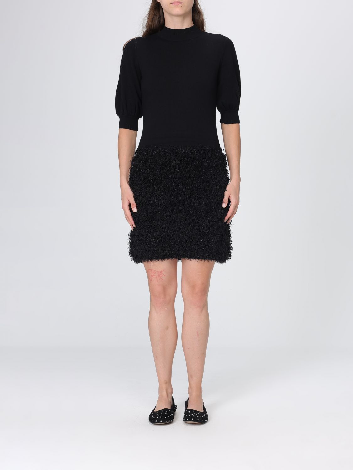 TWINSET Twinset Short-Sleeved Knit Mini Sheath Dress