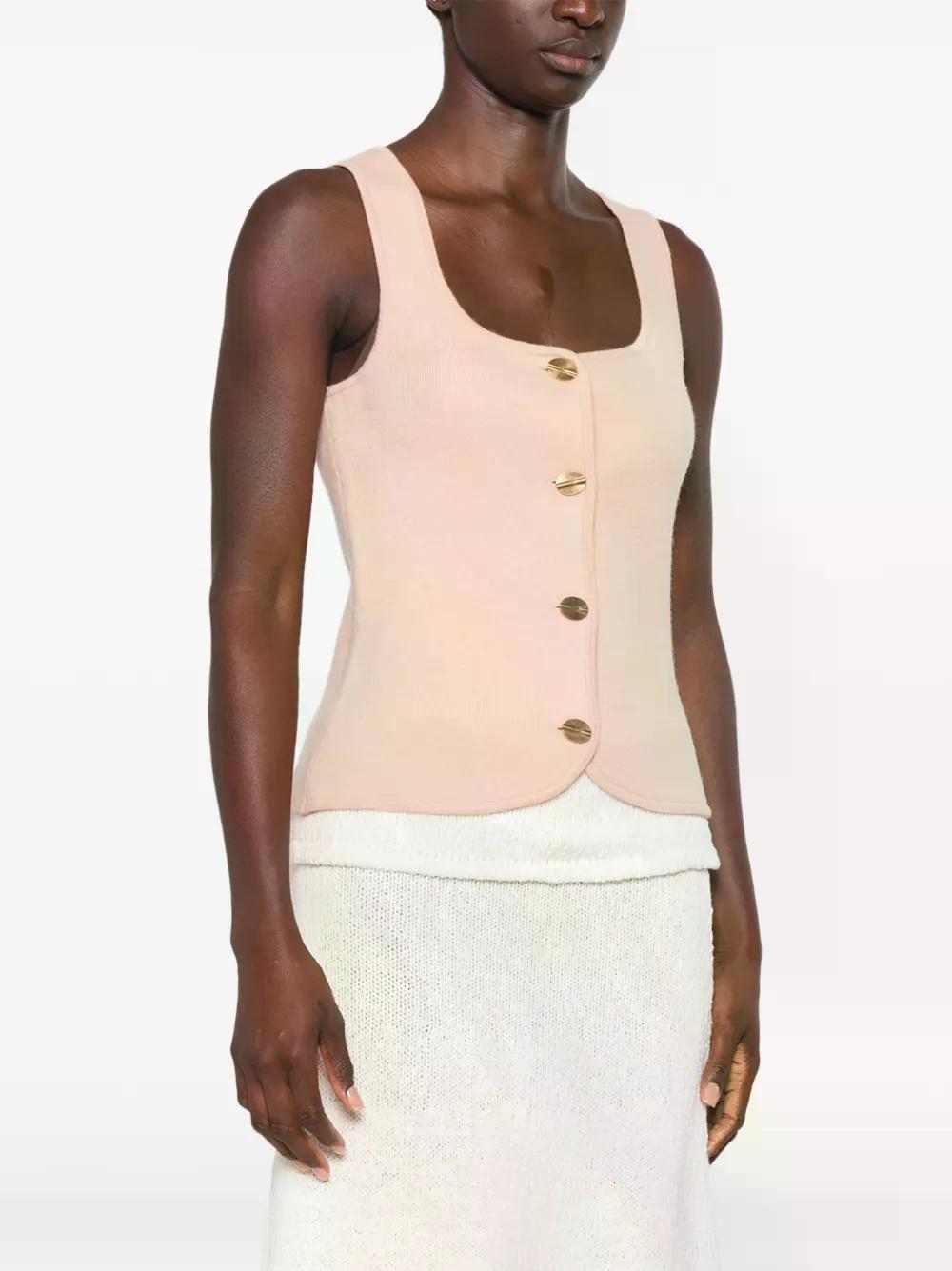 FORTE_FORTE Forte Forte Knitted Vest with Button Detail