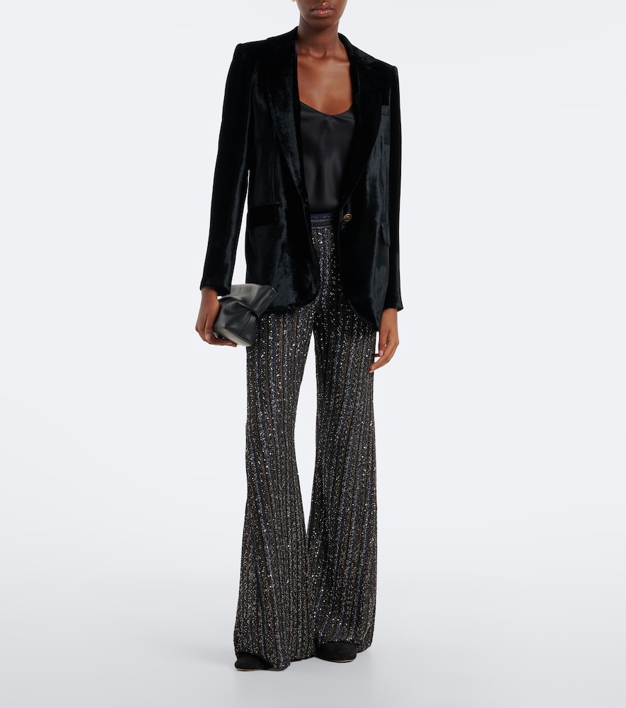 MISSONI Missoni Knitted Sequined Flared Pants
