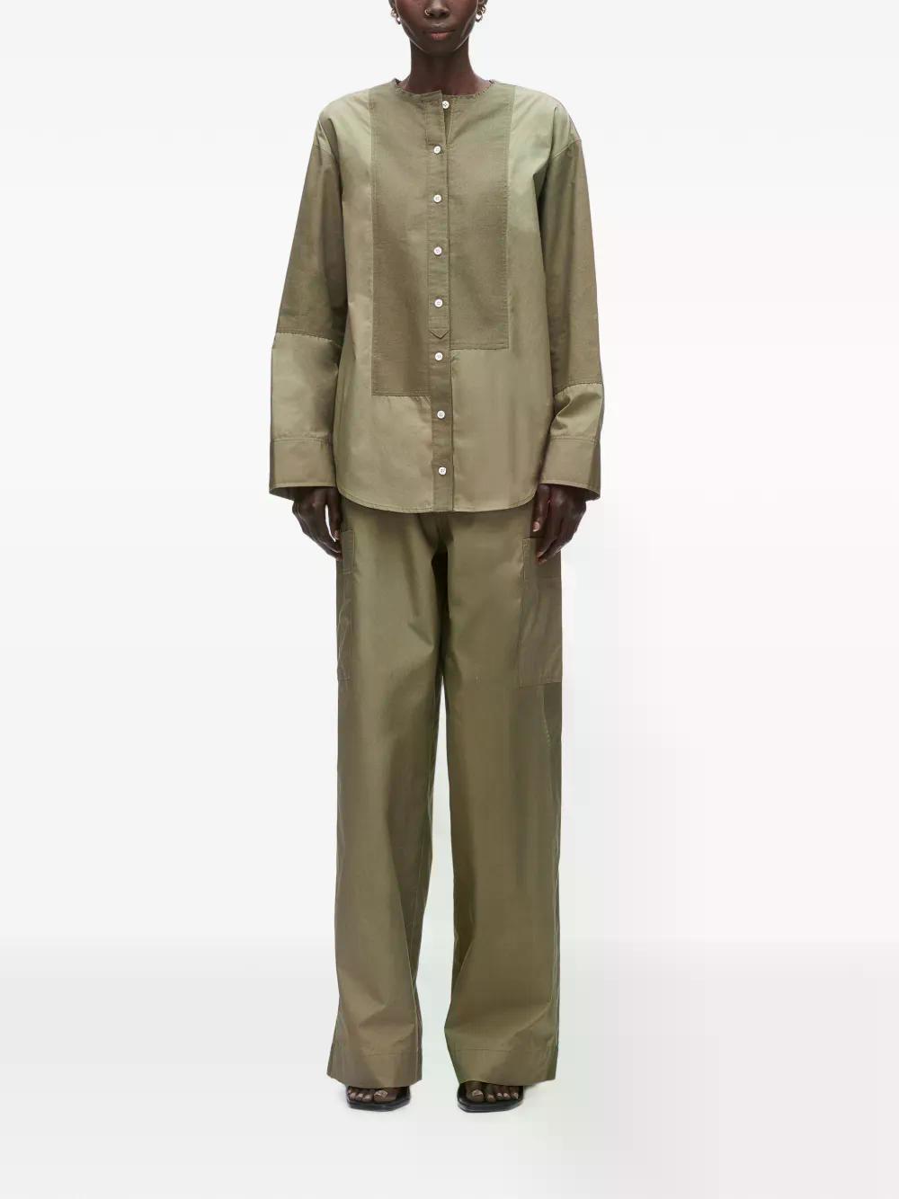3.1 PHILLIP LIM Collarless Cotton-Poplin Shirt