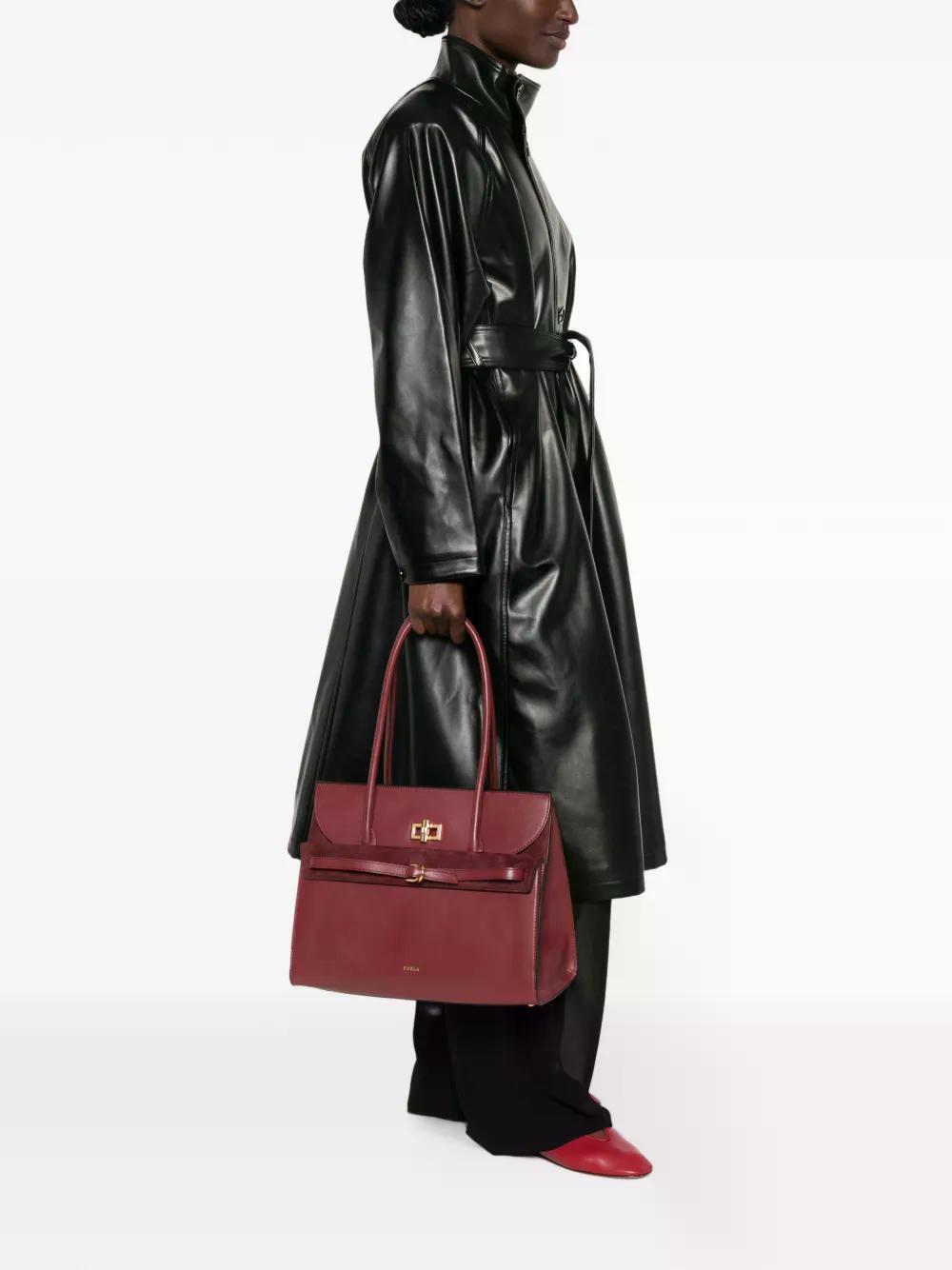 FURLA Furla Leather Tote Bag With Turn-Lock And Buckle Detail
