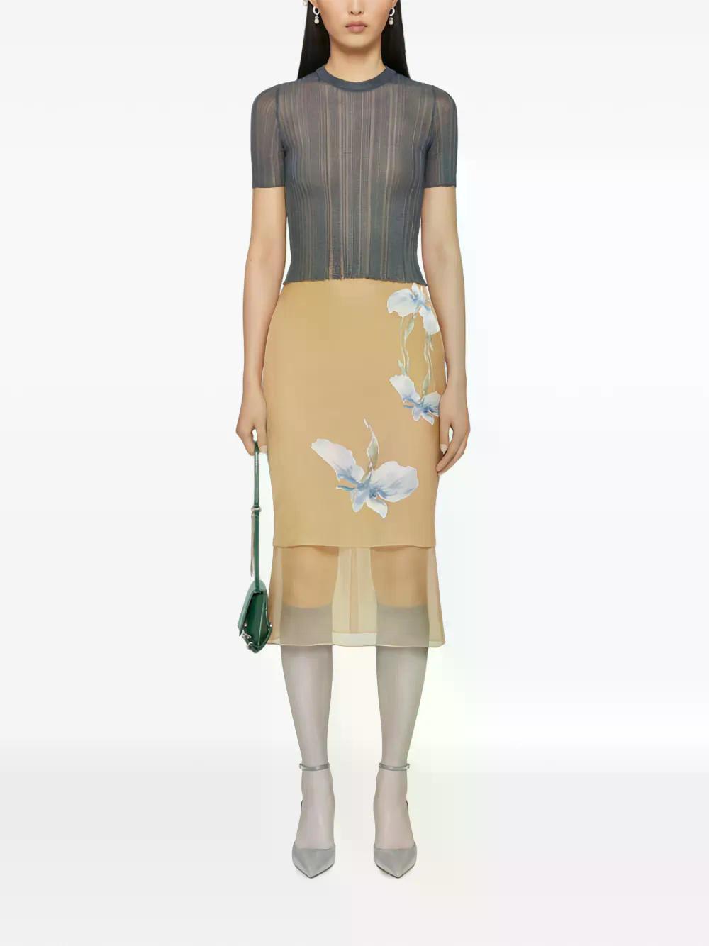GIVENCHY Givenchy Iris Layered Midi Skirt
