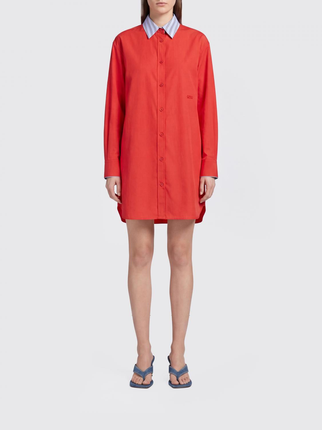 LOEWE Loewe Long-Sleeve Cotton Mini Shirt Dress