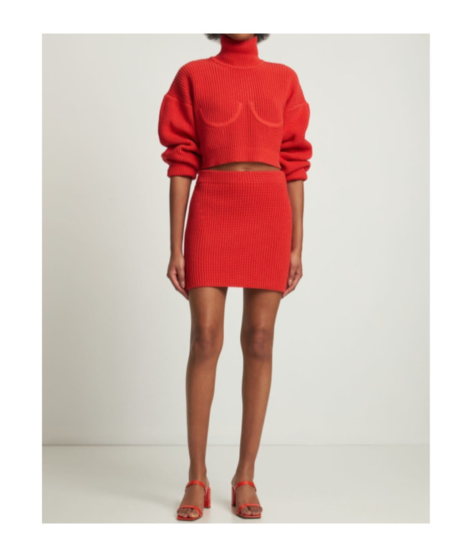 SIMONMILLER Simon Miller Ribby Wide Gauge Cotton Knit Mini Skirt