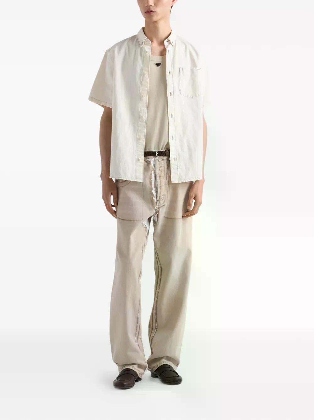 PRADA short-sleeved chambray shirt