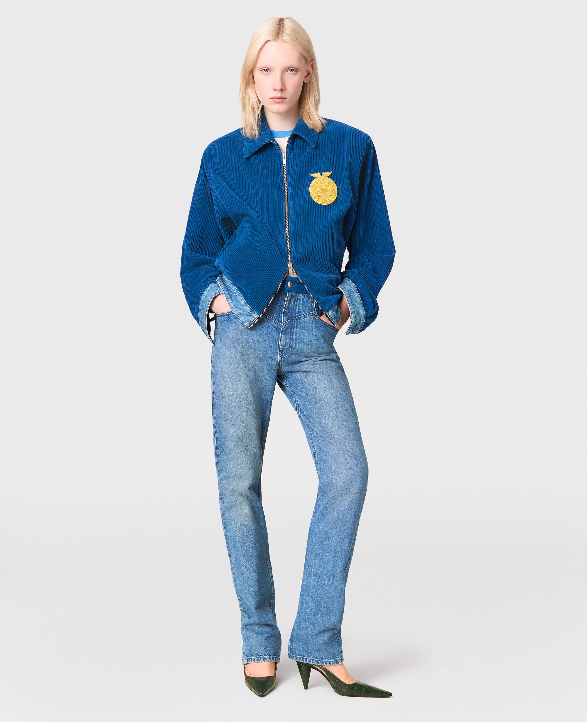 STELLA MCCARTNEY Corduroy Panel Slim-Leg Jeans