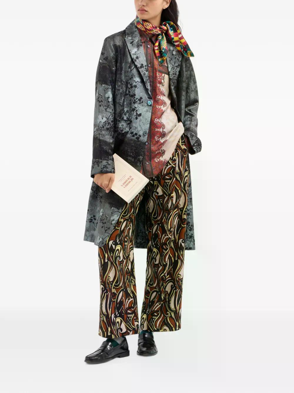 PIERRE-LOUIS MASCIA Pierre-Louis Mascia Floral-Motif Notched-Lapel Coat