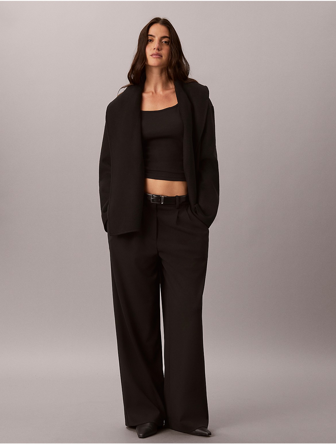 CALVIN KLEIN Calvin Klein Shawl Collar Belted Coat
