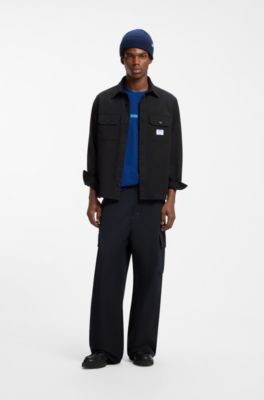 HUGO oversized-fit cotton shirt with chest flap pockets