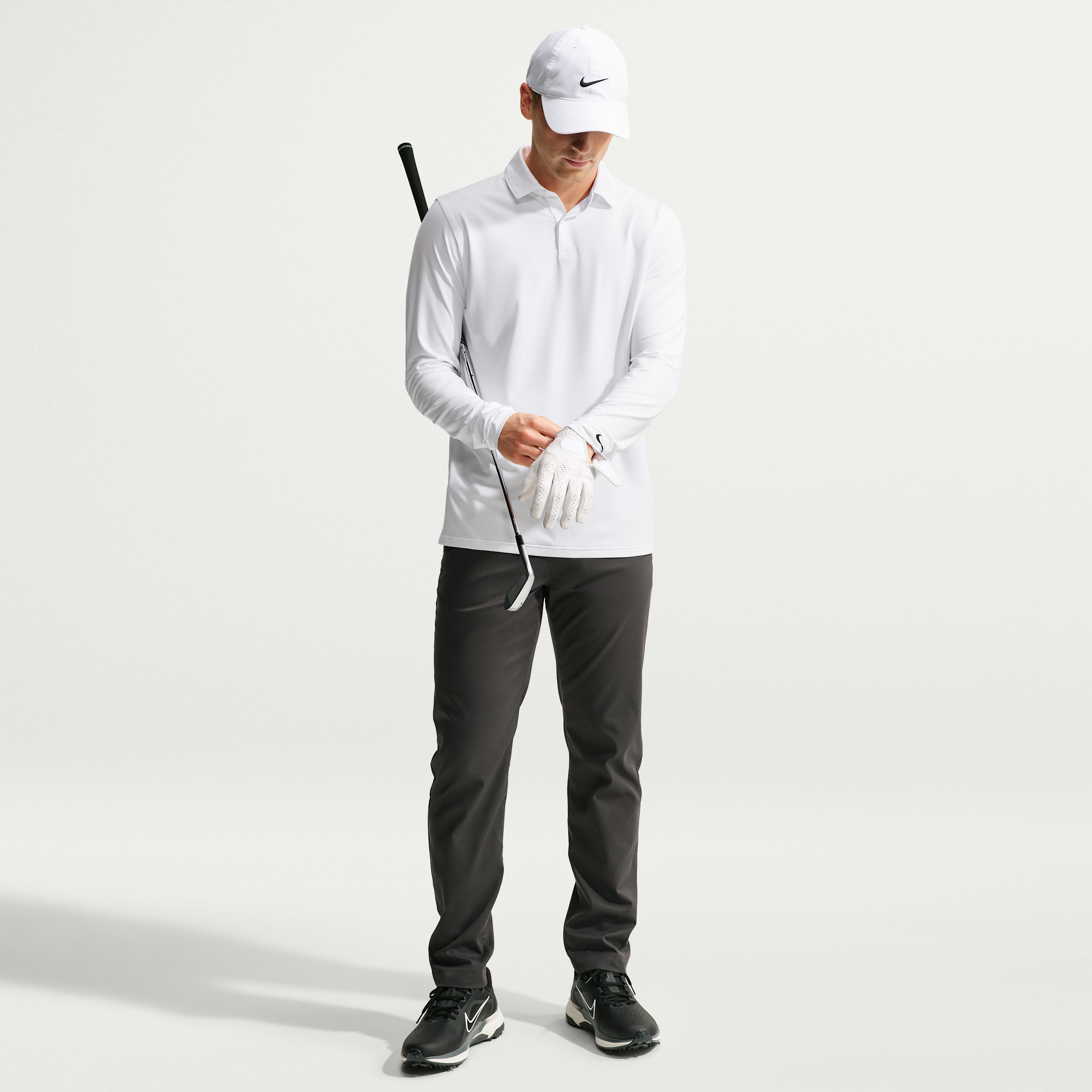 NIKE men's velocity dri-fit long-sleeve golf polo