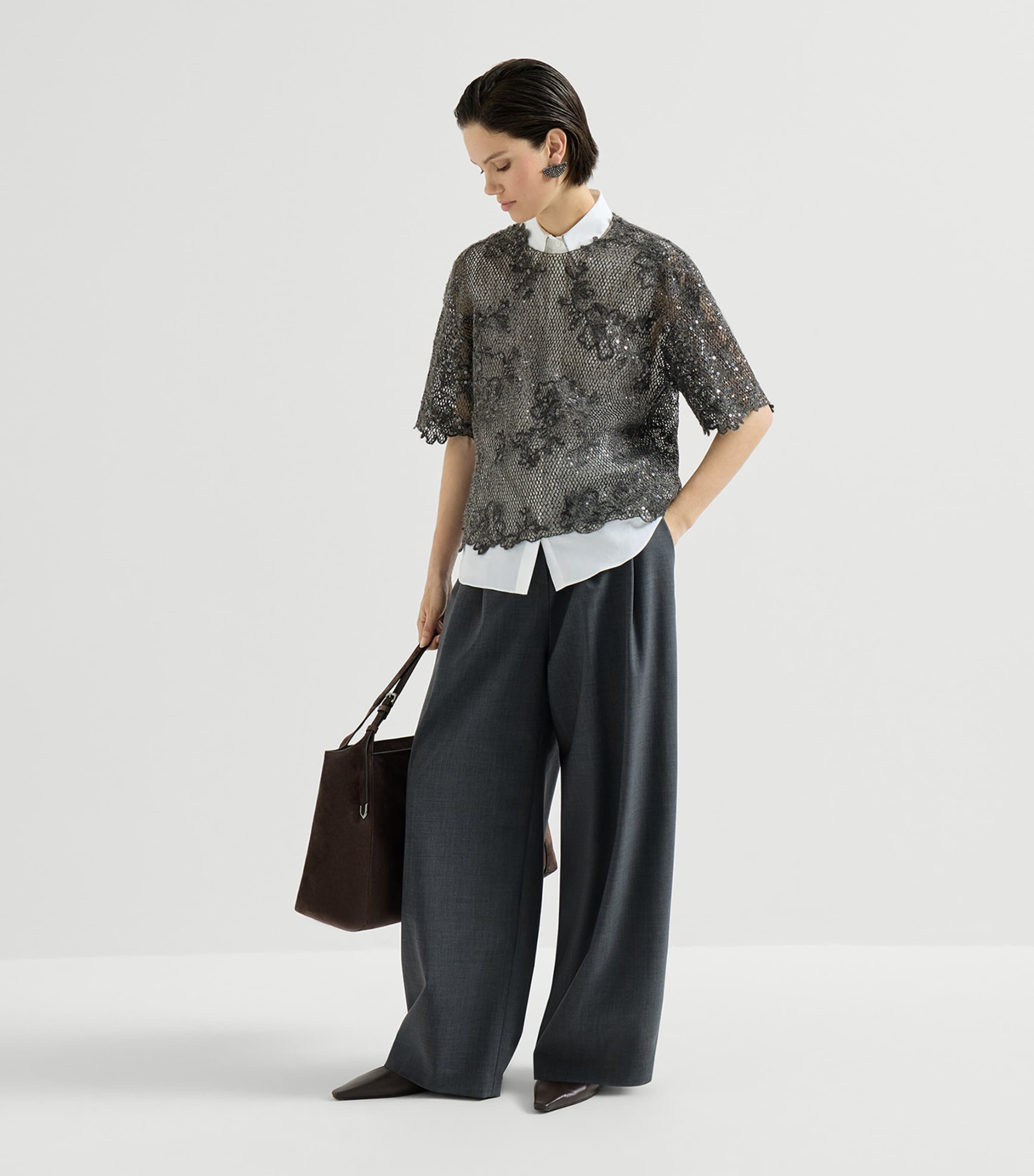 BRUNELLO CUCINELLI Brunello Cucinelli Sequin-Embellished Lace Blouse