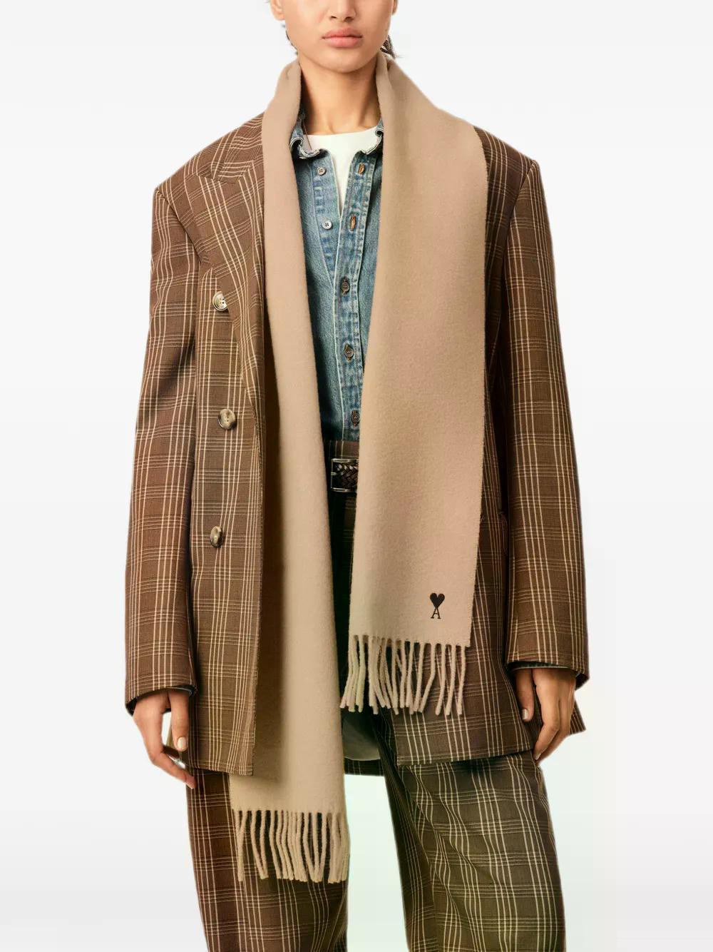 AMI wool scarf with ami de coeur