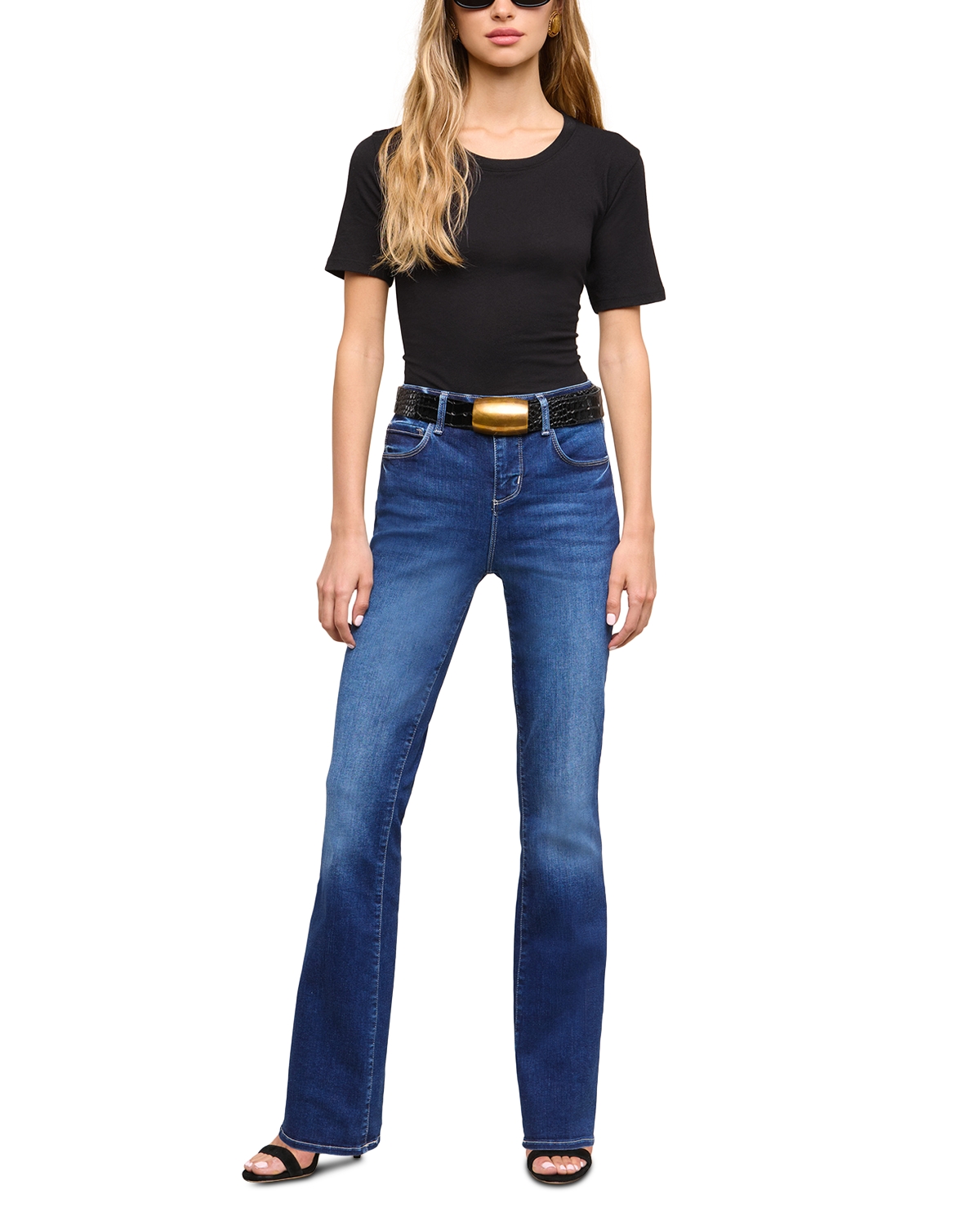 L'AGENCE L'Agence Petite Selma Mid Rise Sleek Baby Bootcut Jeans
