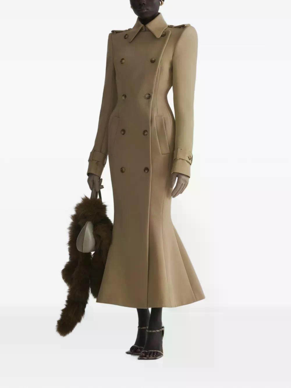 MUGLER Mugler Long Double-Breasted Hourglass Trench Coat