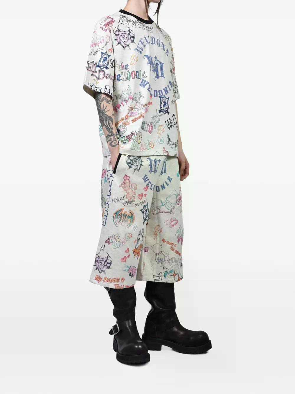 WE11DONE doodle-print t-shirt
