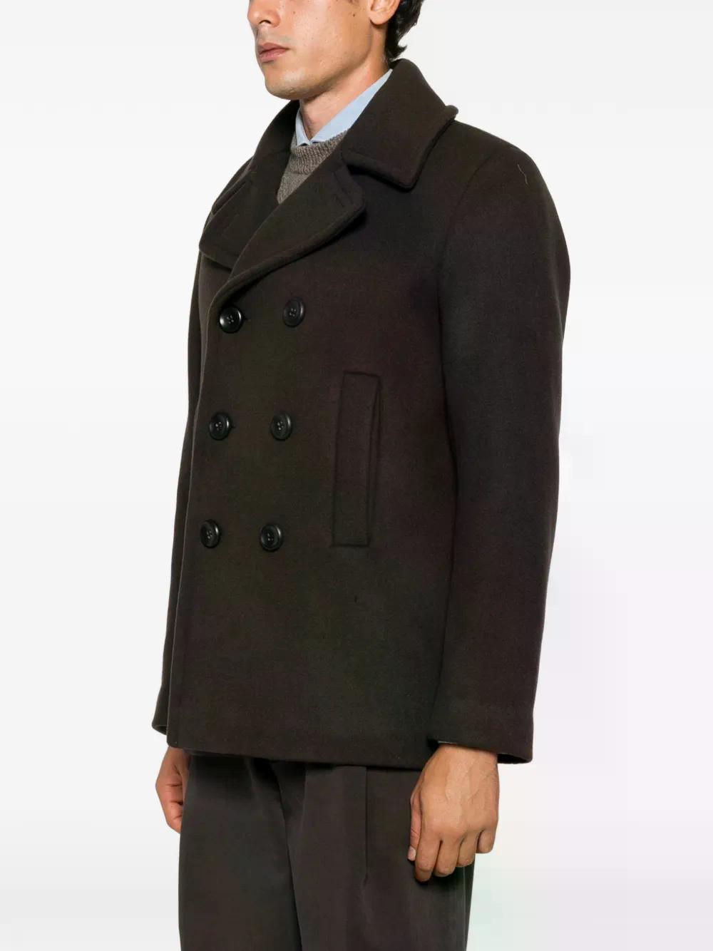 SANDRO SANDRO Double-Breasted Welt-Pocket Coat
