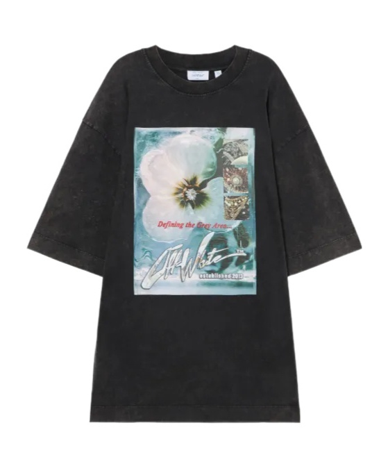 OFF-WHITE Graphic Oversized Mini T-Shirt Dress