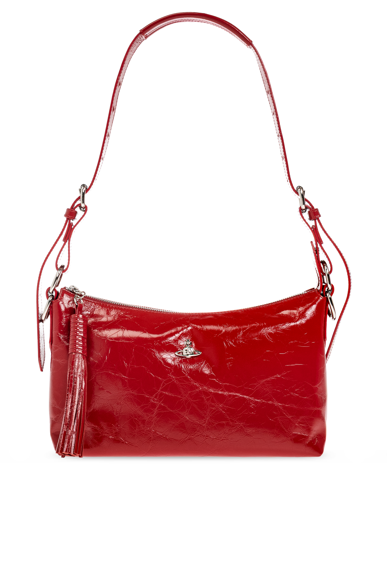 VIVIENNE WESTWOOD Vivienne Westwood Emma Glossed Leather Shoulder Bag