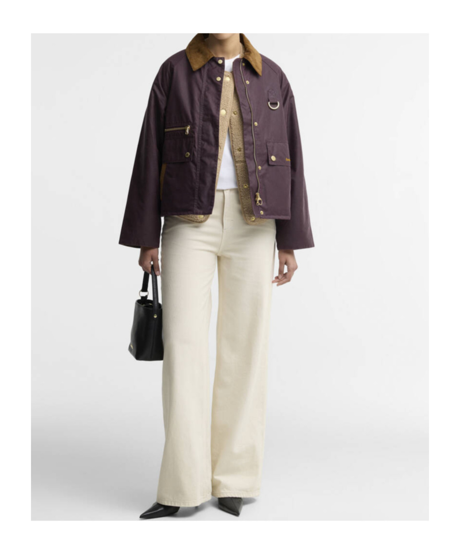 BARBOUR Barbour Corduroy Collar Cropped Waxed Field Jacket