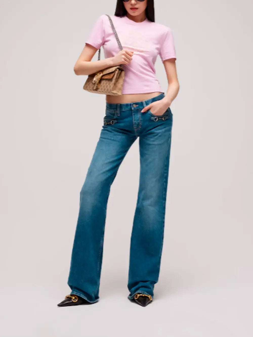 GUCCI Low-Rise Flare Denim Pants