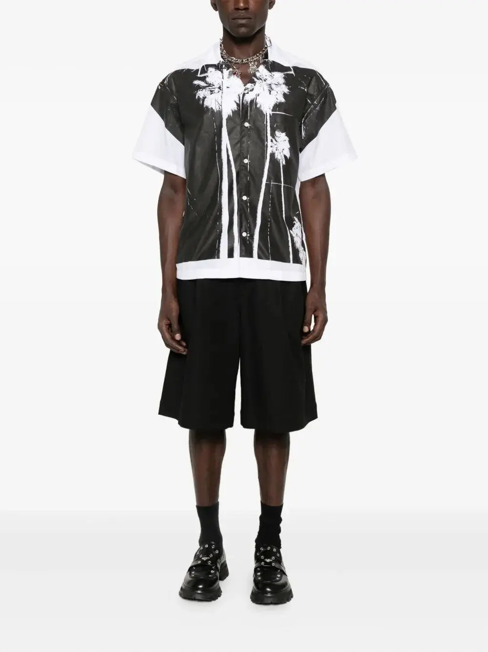 PALM ANGELS Palm Angels Men `Dec Palm Culture` Bowling Shirt