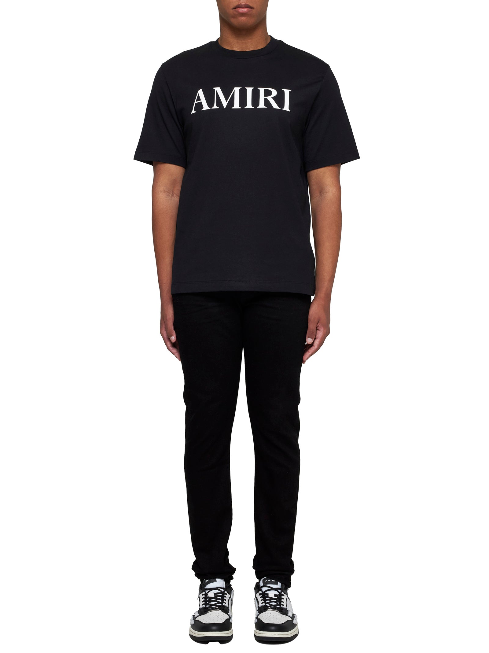 AMIRI Amiri Men Black T-Shirt With Logo Lettering Print In Cotton