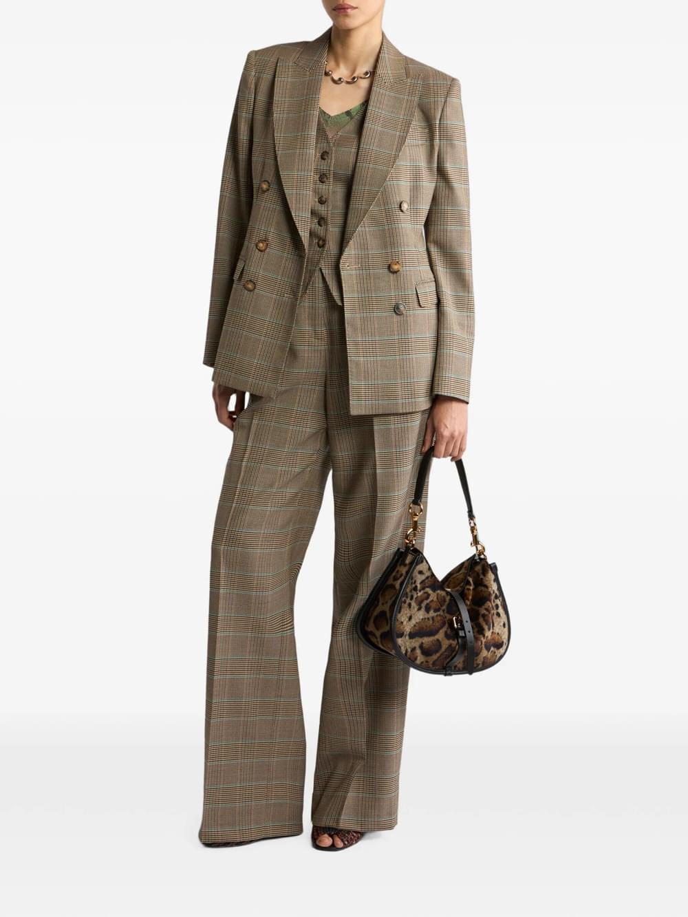 ETRO ETRO Prince of Wales Stretch Wool Trousers