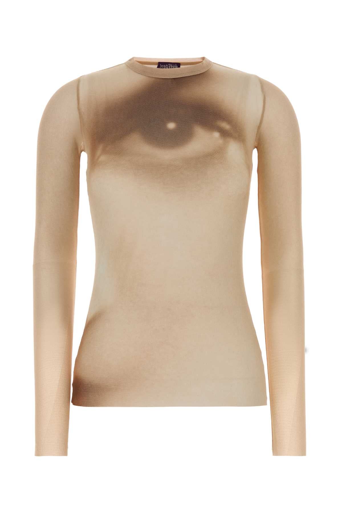 JEAN PAUL GAULTIER Jean Paul Gaultier Face Printed Mesh Maxi Skirt
