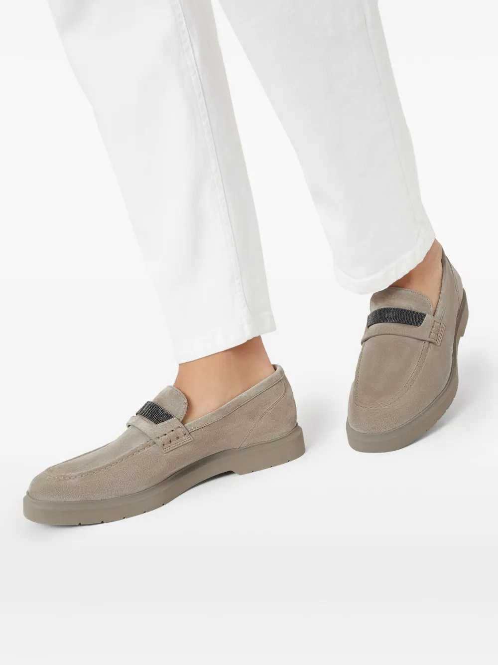 BRUNELLO CUCINELLI BRUNELLO CUCINELLI Embellished Suede Loafers